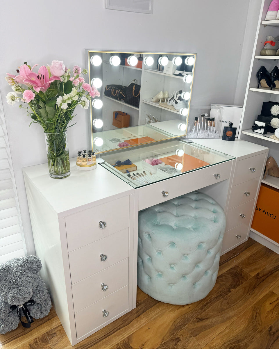 Hollywood Mirror, Vanity Table & Drawer Set – Electra Mirrors